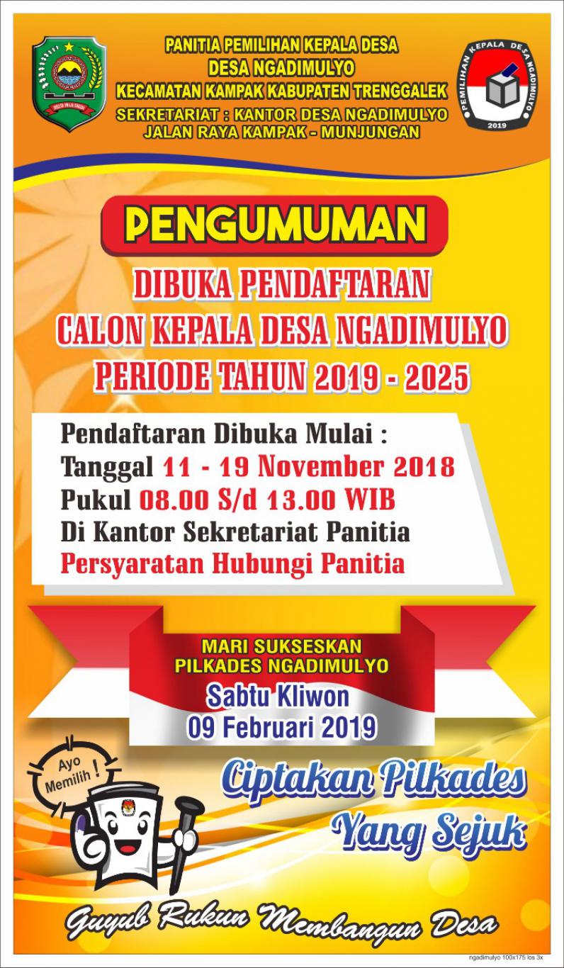 PENGUMUMAN TAHAPAN PILKADES - Website Desa Ngadimulyo
