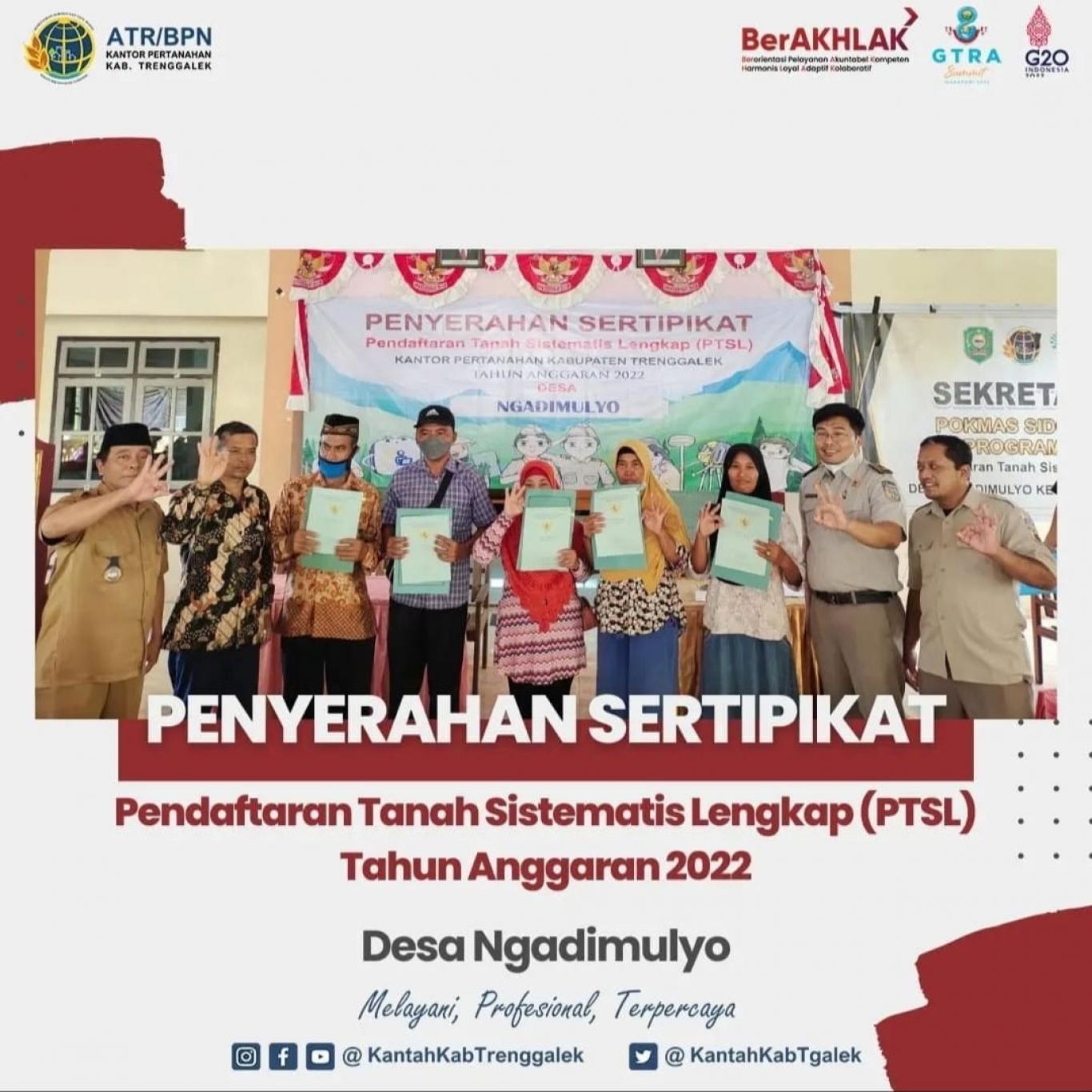 SERAH TERIMA SERTIFIKAT TANAH TAHAP PERTAMA, PROGRAM PTSL DESA ...
